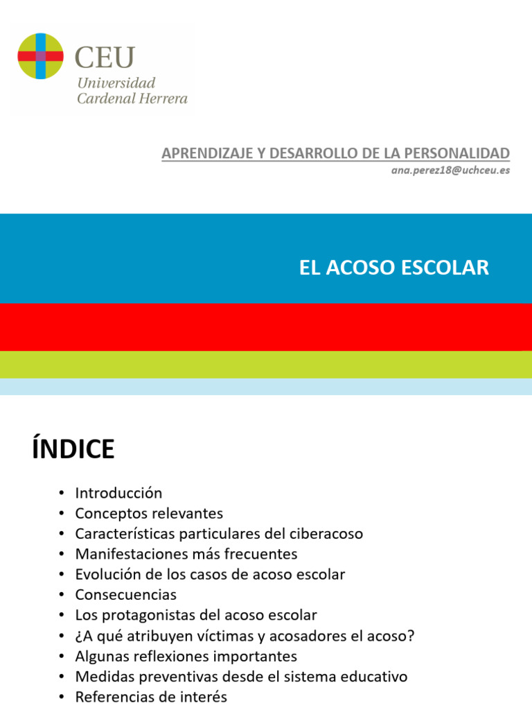 Tema 4. El Acoso Escolar | PDF | Acoso cibernético | Intimidación