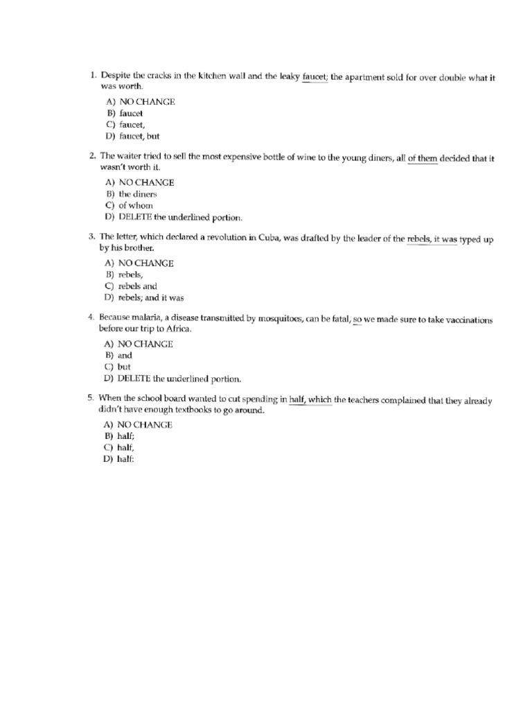 Run-Ons Exercise | PDF