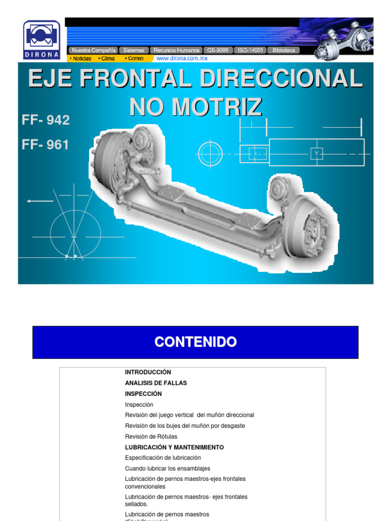 Mantenimiento de Ejes Frontales No Motrices | PDF | Eje | Neumático