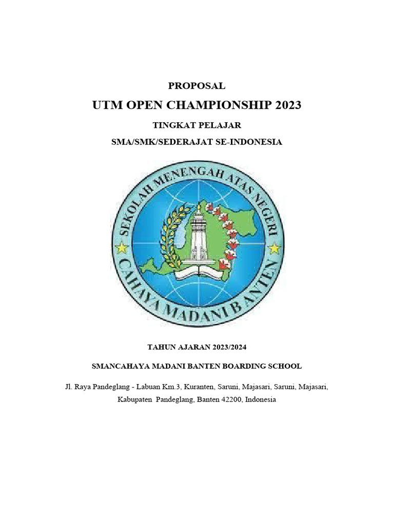 Proposal Utm Jakarta Open Championship 2023 | PDF