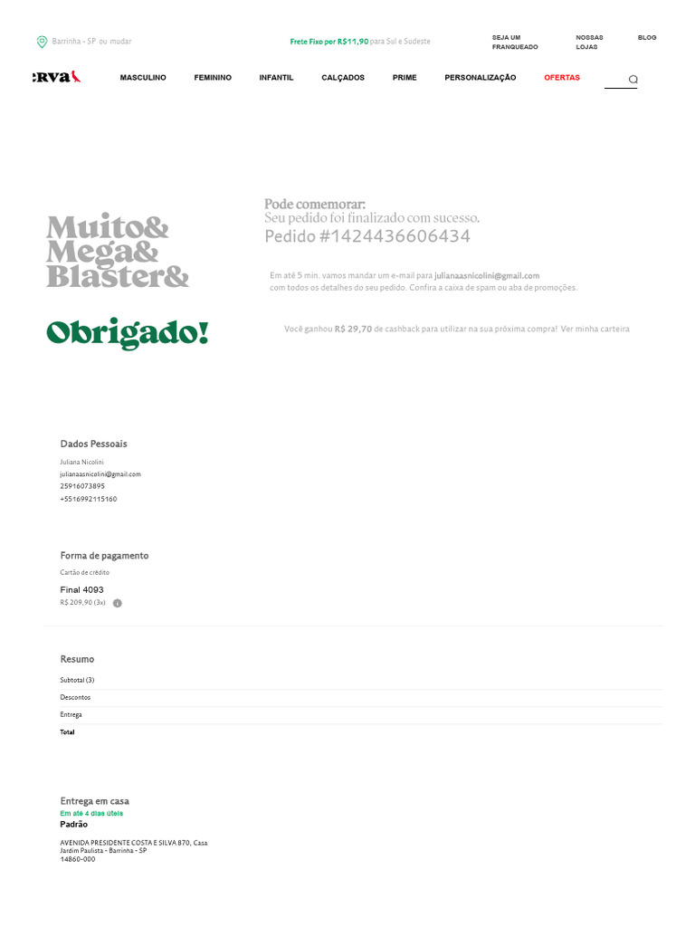 Pedido Confirmado | PDF