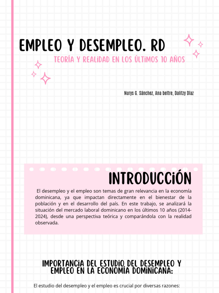 Causas y Evolución del Desempleo en RD | PDF | Desempleo | Empleo