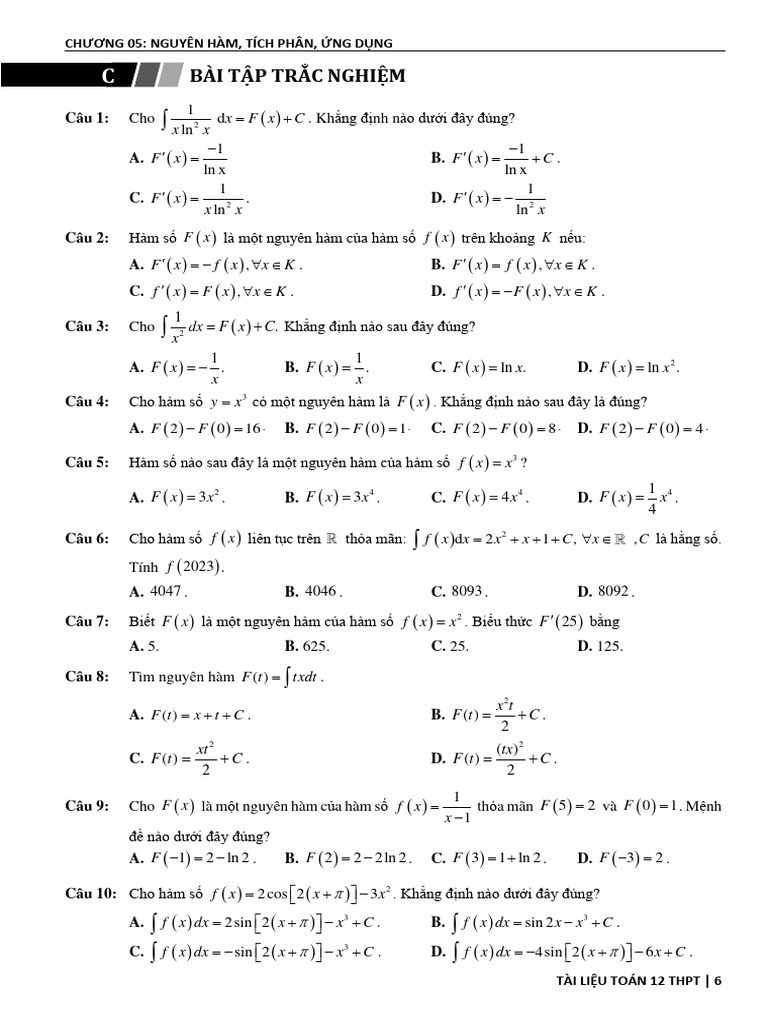 D NG 1 Tích Phân | PDF