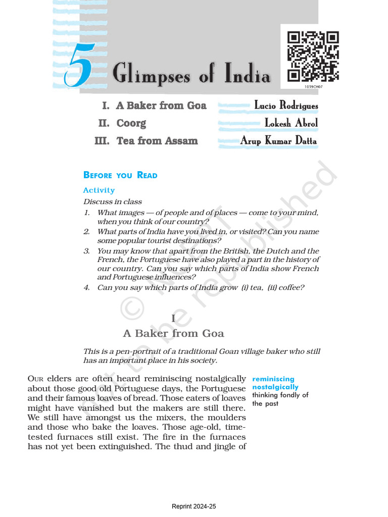 English First Flight Chapter 5 Glimpses of India | PDF | Tea