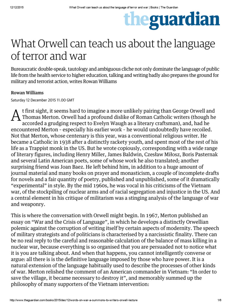 Orwell's Insights on War Language | PDF | George Orwell | Metaphor