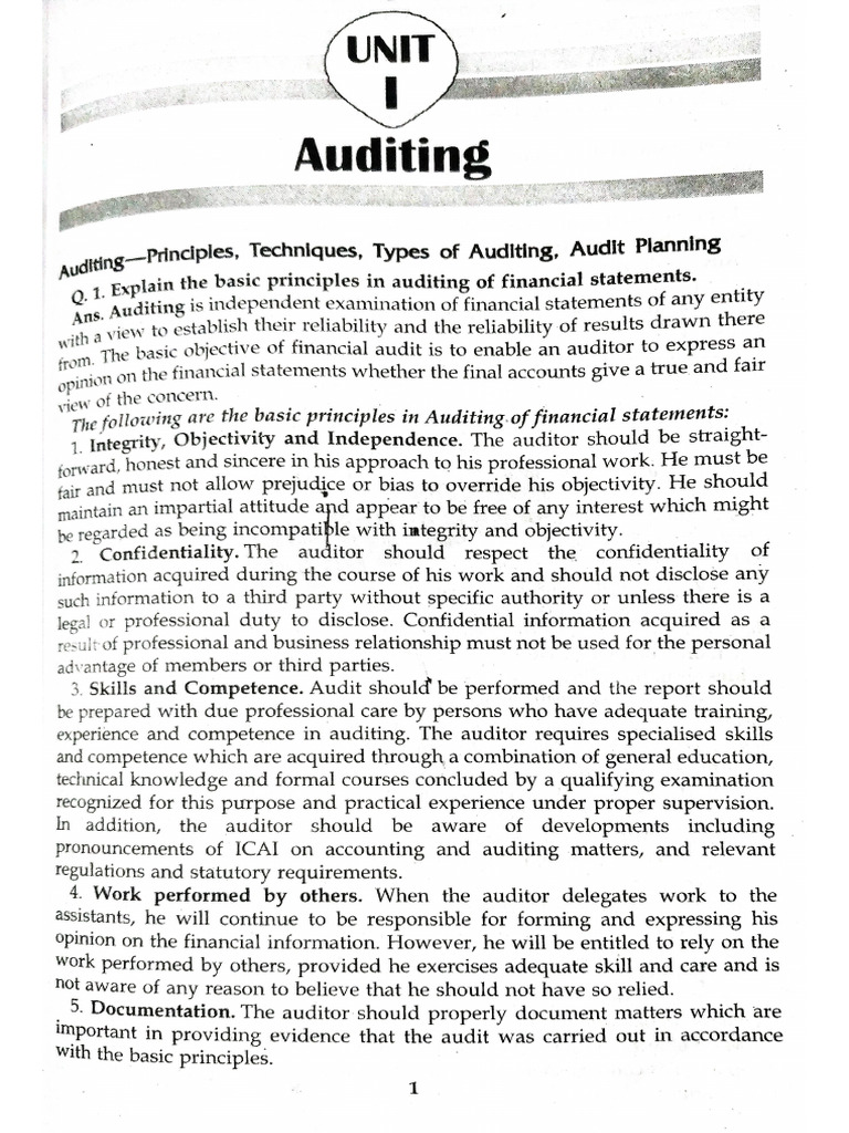 Auditing Unit 1 | PDF
