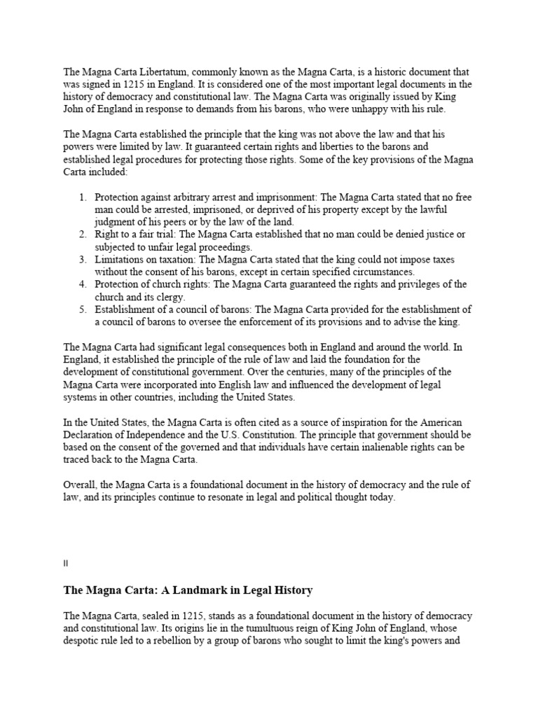 The Magna Carta Libertatum | PDF | Magna Carta | Rule Of Law