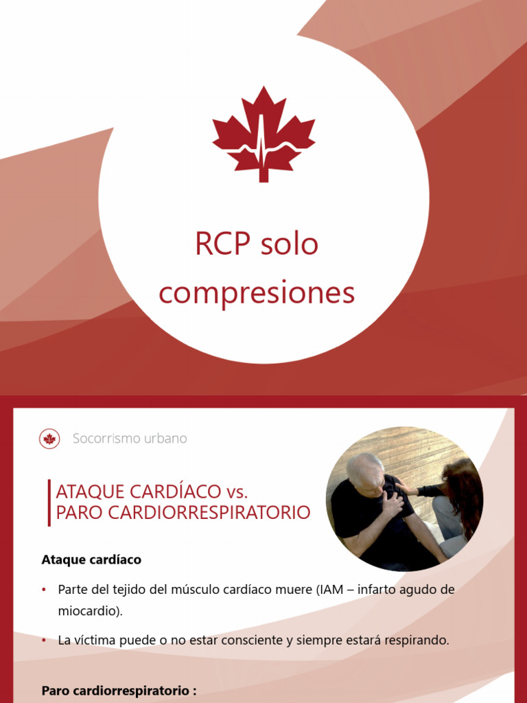 RCP Solo Compresiones | PDF | Reanimación cardiopulmonar | Infarto de ...