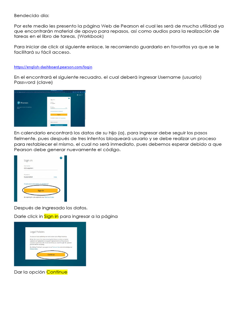 Acceso a Pearson English Dashboard | PDF