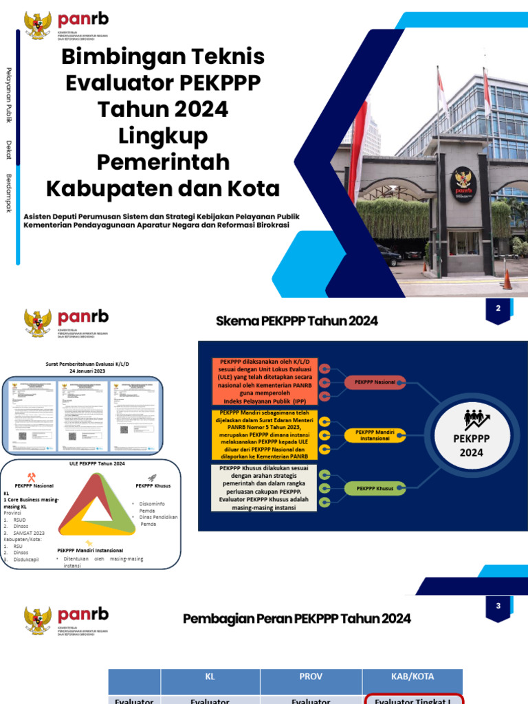 Bimtek Evaluator PEKPPP Tahun 2024 Lingkup Pemerintah Kabupaten-Kota | PDF