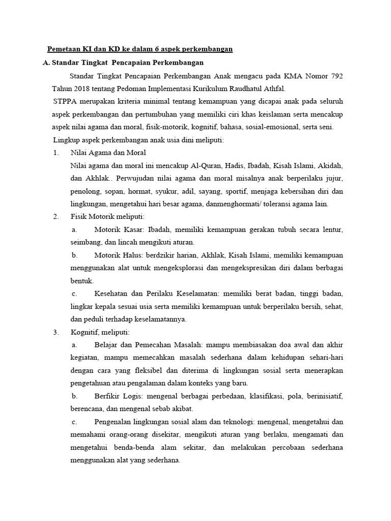 Pemetaan KI Dan KD | PDF