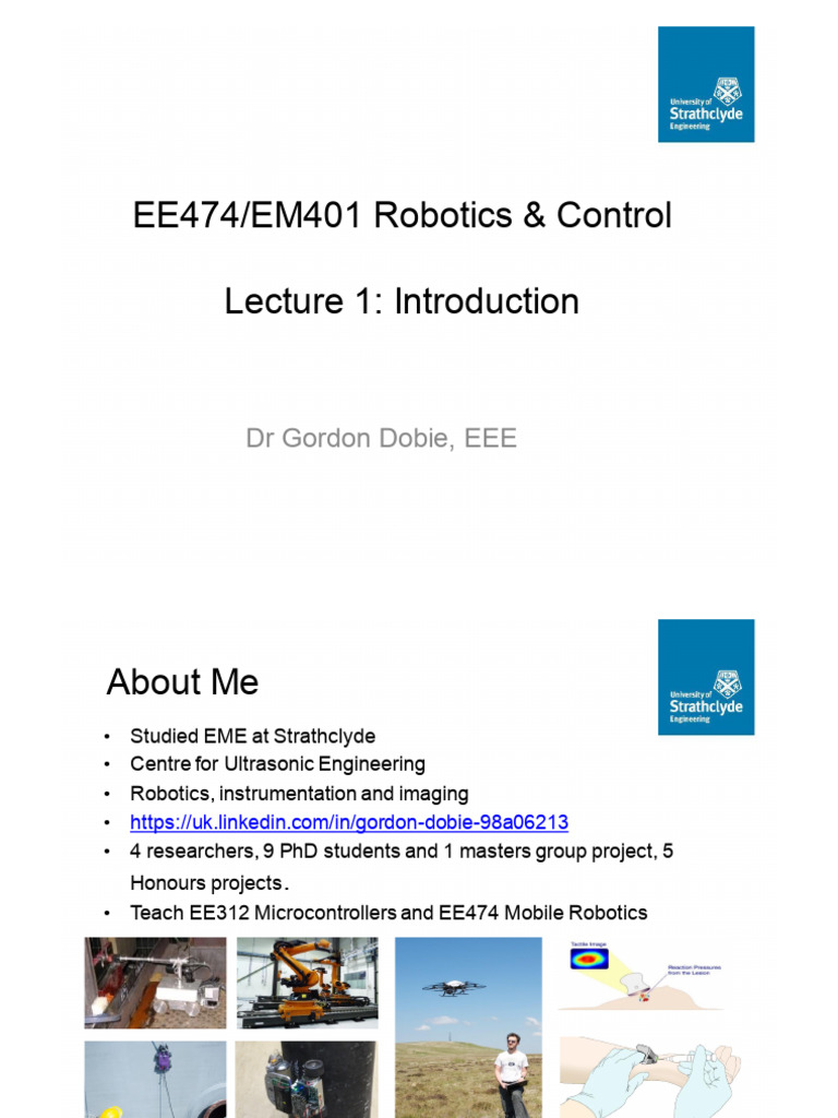2019 Lecture1 Intro Pdf Robotics Automation