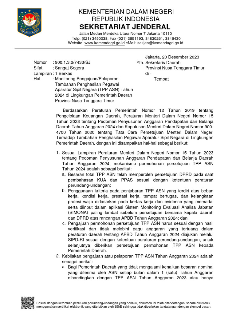 SRT Ke Pemda TTG Monitoring TPP Pemda NTT | PDF