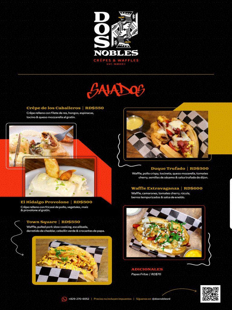 Menú Gourmet de Crêpes y Waffles | PDF | Alimentos | Cocina
