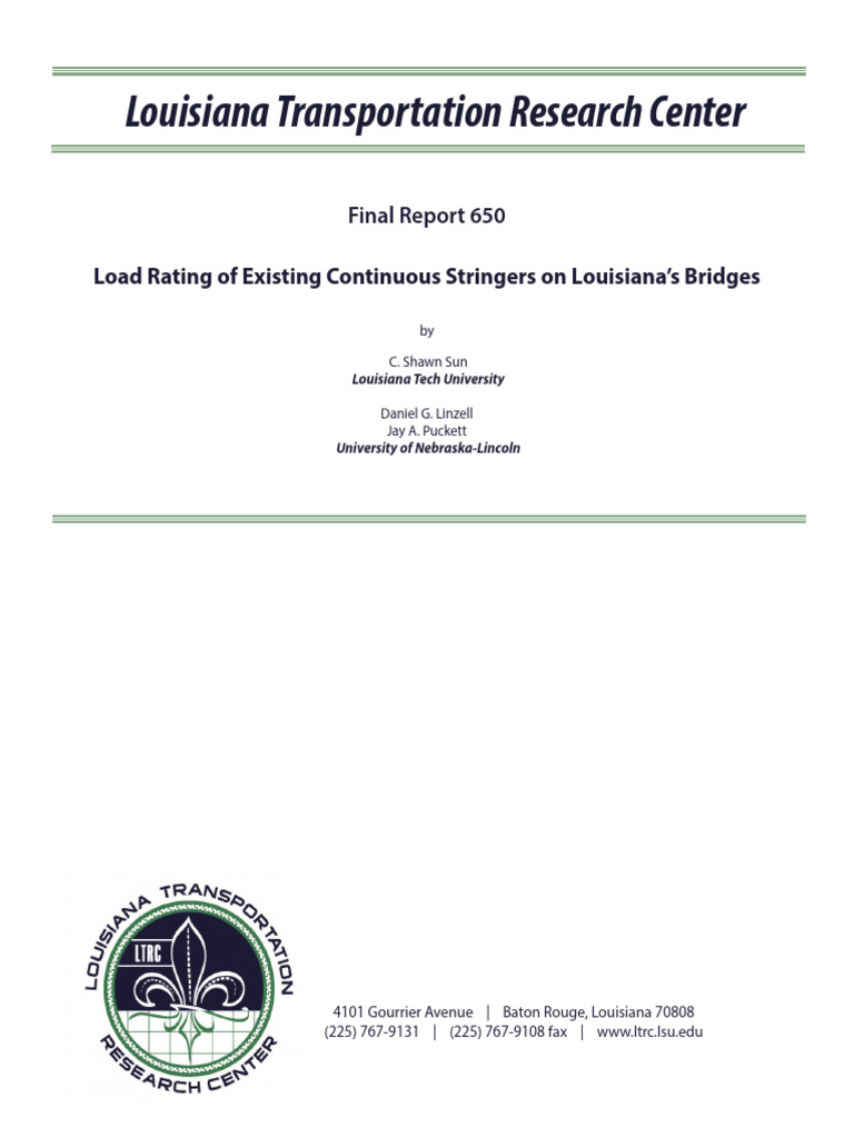 FR - 650 Load Rating of Existing Continuous Stringers On Louisiana's ...