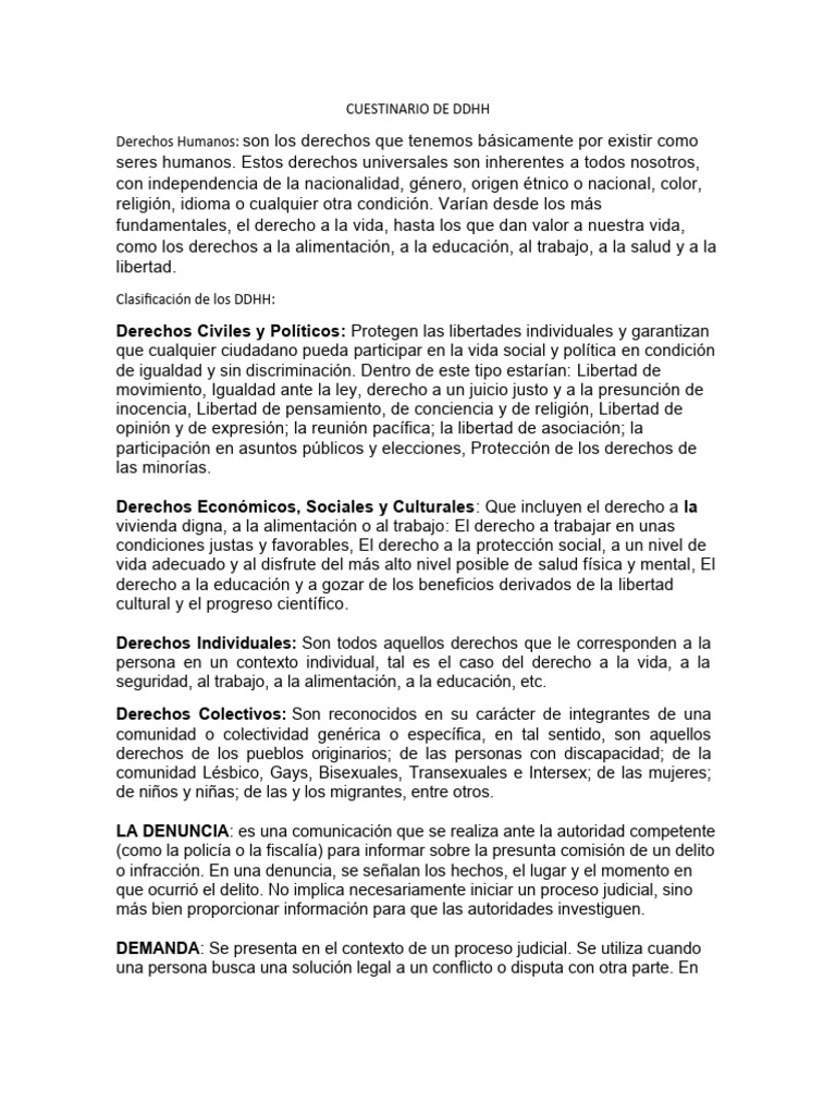 Derechos Humanos | PDF | Derechos humanos | Debido al proceso