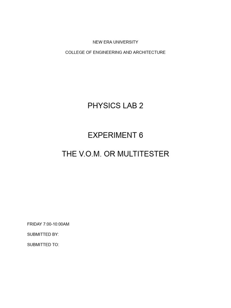 Phylab 2.6 | PDF | Voltage | Electrical Engineering