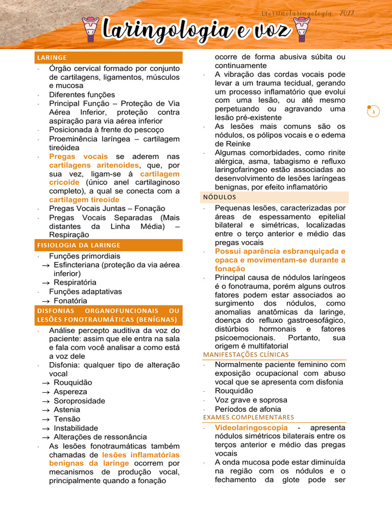 Otorrinolaringologia - Laringologia e Voz | PDF | Laringe ...