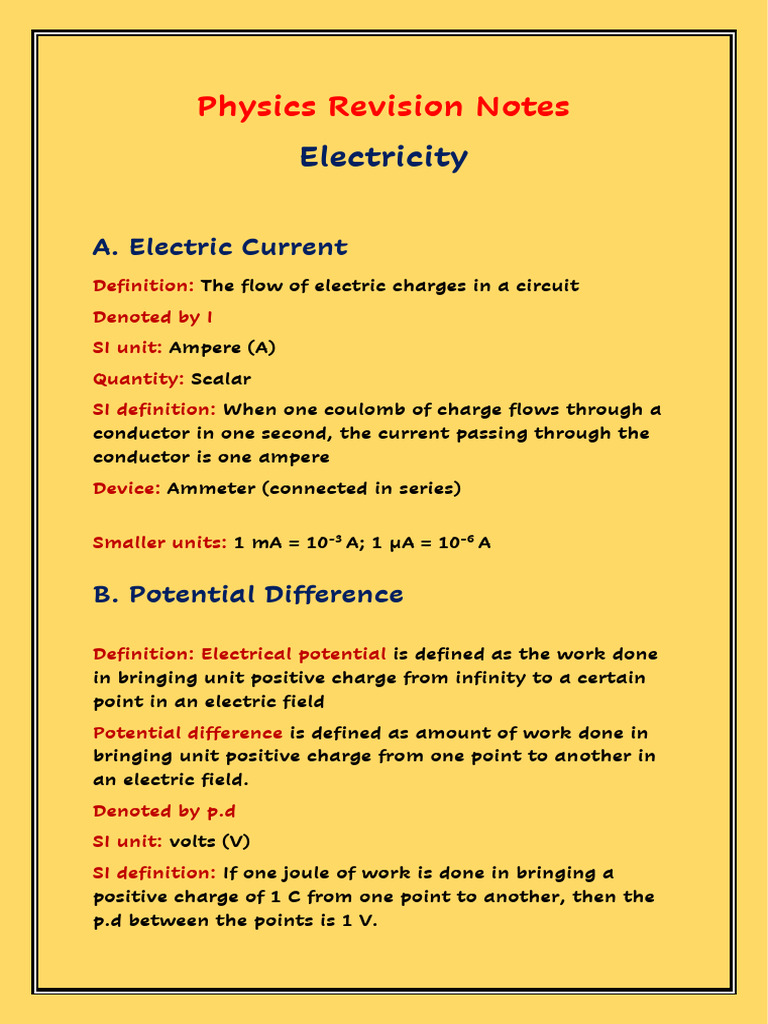 Electricity | PDF | Electric Current | Electrical Resistance And ...
