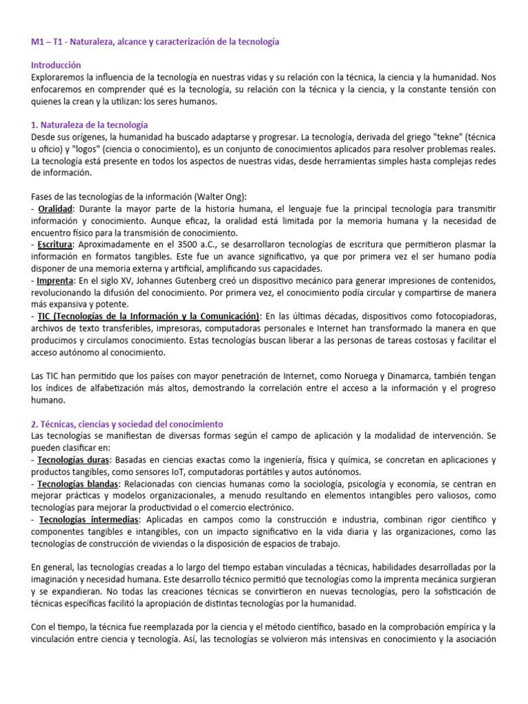 Resumen Tecnología M1 y M2 | PDF | Inteligencia artificial | Inteligencia (IA) y semántica