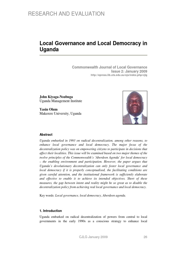 Local Governance and Local Democracy in Uganda | Download Free PDF | Governance | Democracy