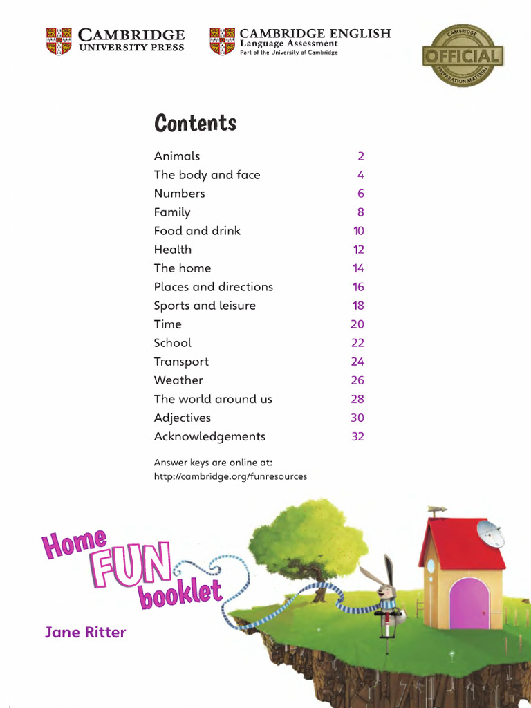Home Fun Booklet 4 Answer Key 1 | PDF