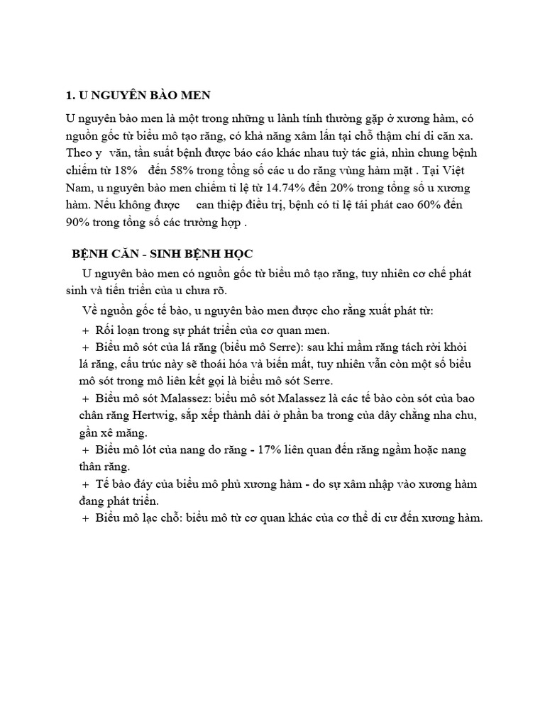 U Nguyên Bào Men | PDF