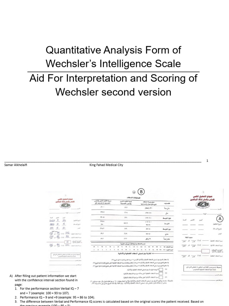 Wechsler IQ Scale Analysis Guide | PDF | Wechsler Adult Intelligence Scale | Intelligence Quotient