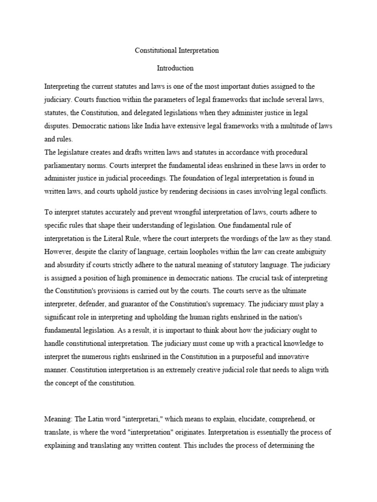 Constitutional Interpretation Word | PDF | Statutory Interpretation ...