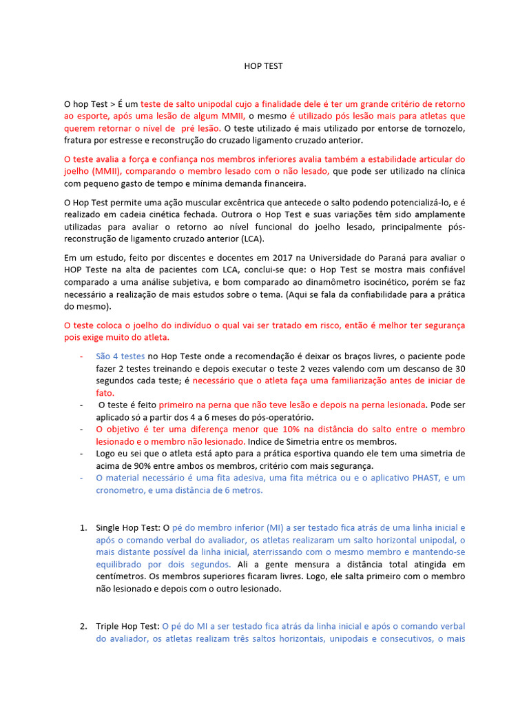 Hop Single Test | PDF