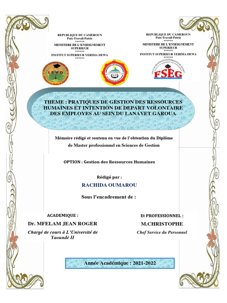 Memoire Final Rachida | PDF | Gestion des ressources humaines | Business