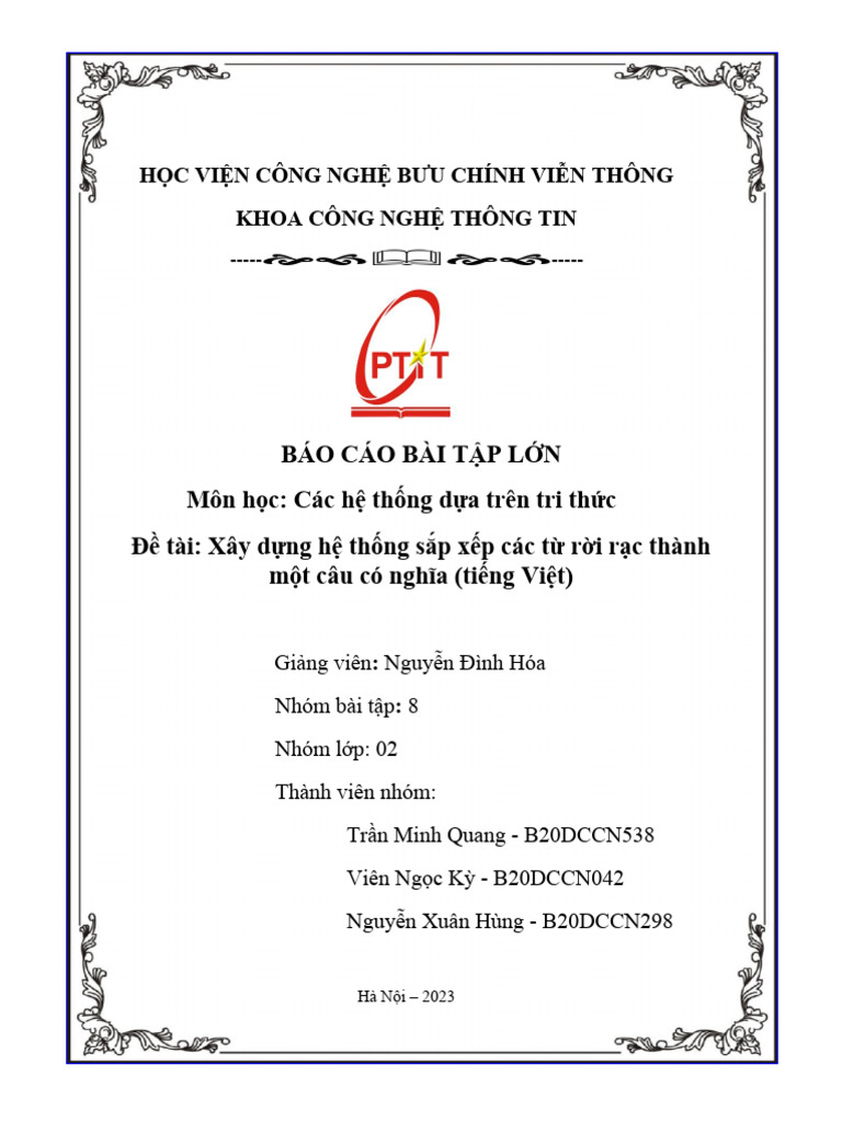 BTL_HeThongTriThuc_Nhóm8 | PDF