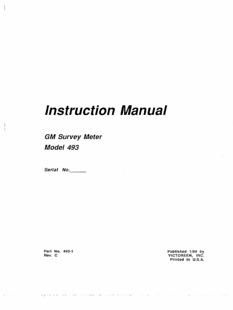 Manual GM Victoreen 493 | PDF