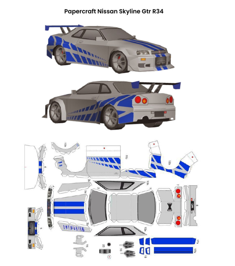 Papercraft Nissan Skyline GTR R34 | PDF