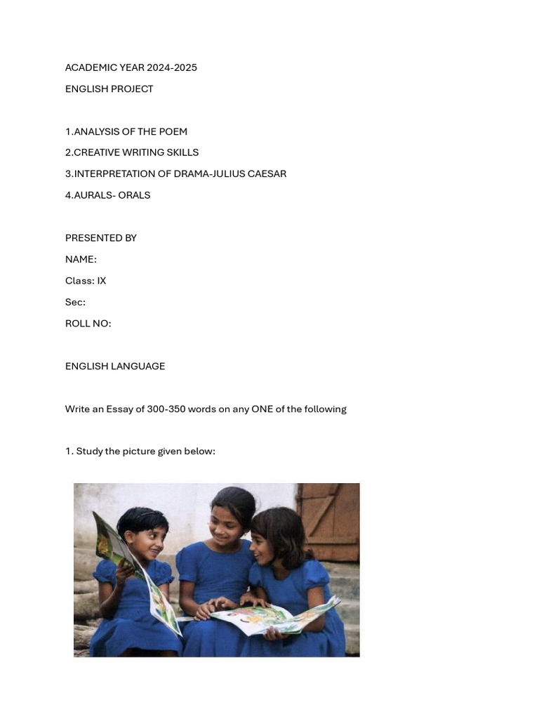 PROJECT Class 9 | PDF | General Fiction