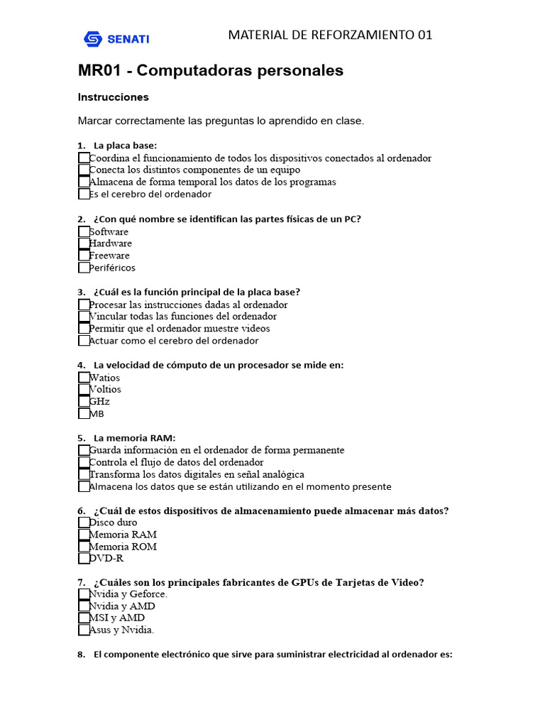 MATERIAL - REFORZAMIENTO - 01 - Brayan Silva | PDF