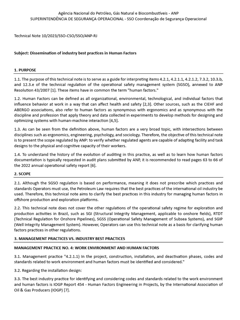 ANP Technical Note 10 - Human Factors | PDF | Reliability Engineering ...