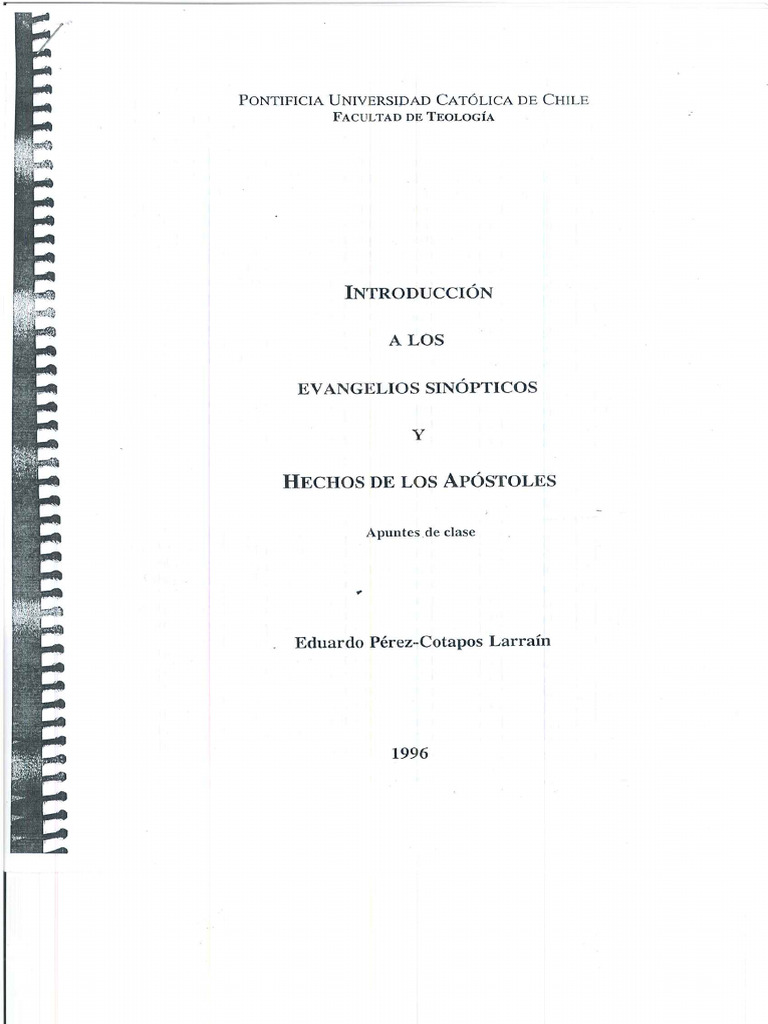 Introduccion A Los Evangelios Sinc3b3pticos y Hechos de Apostoles1 | PDF