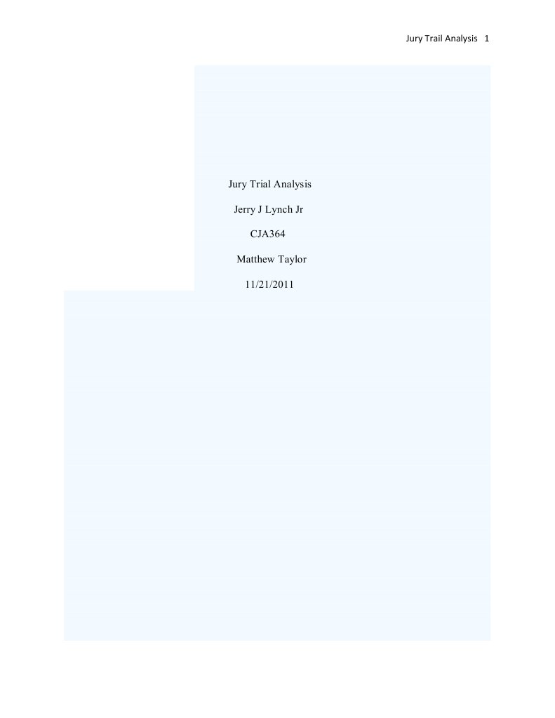 Jury Trial Analysis Final Cja364 Pdf Jury Trial Separation Of Powers