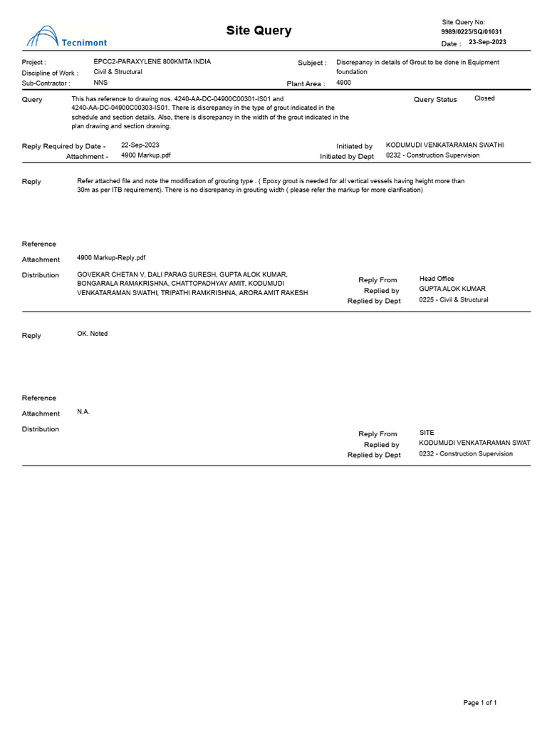 Civil Engineering Grout Discrepancy | PDF