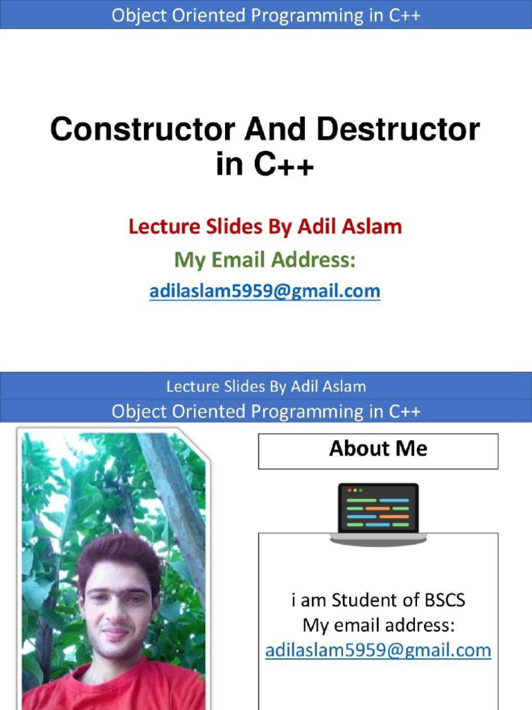 Constructor And Destructor Pdf