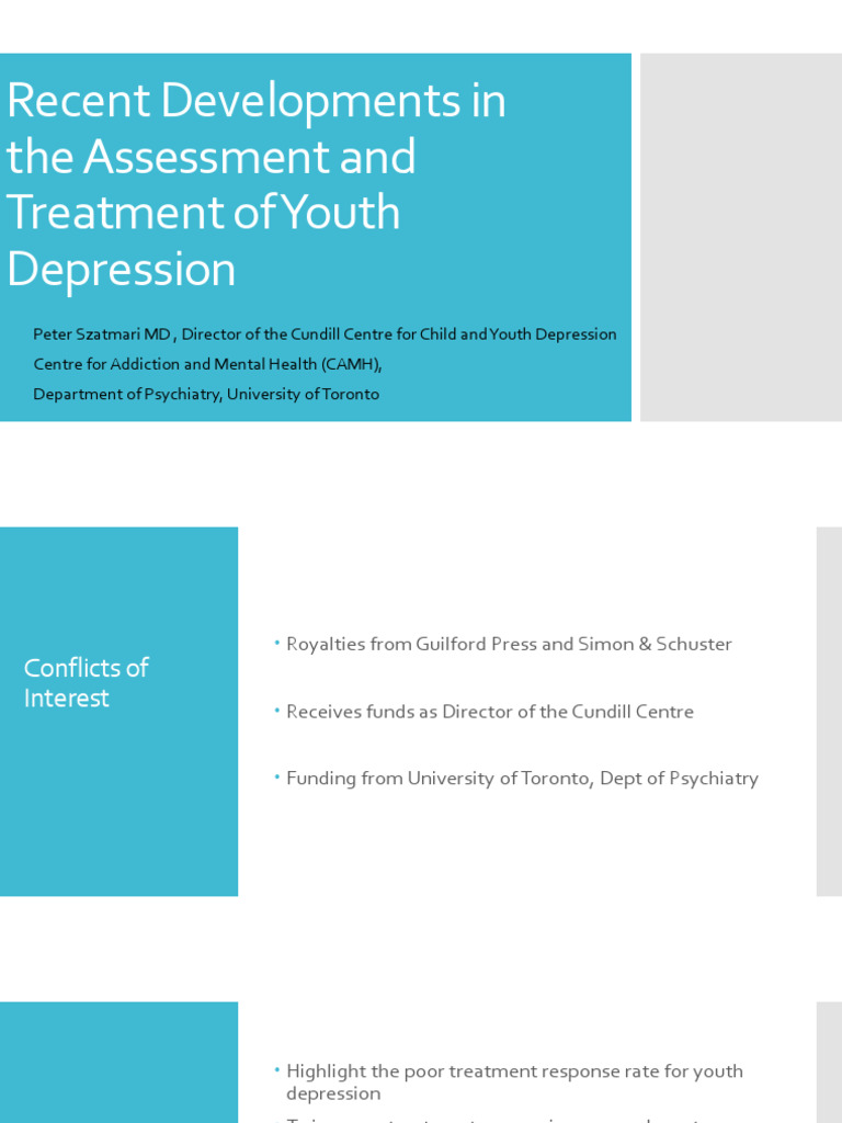 Recent Developments in The Assessment and Treatment of Youth Depression ...
