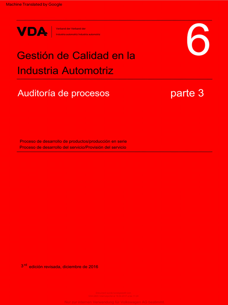 VDA Band 06.3 Auditorias Al Proceso Español | PDF | Auditoría | Software