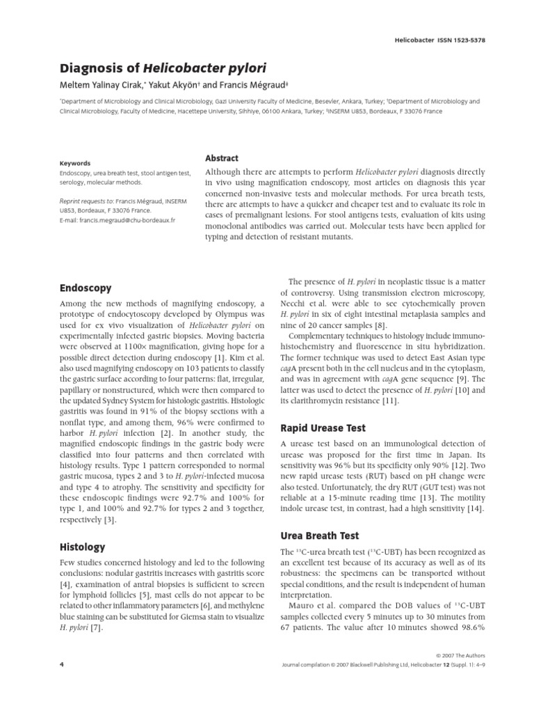 HelicoBacter Pylori | PDF | Peptic Ulcer | Polymerase Chain Reaction