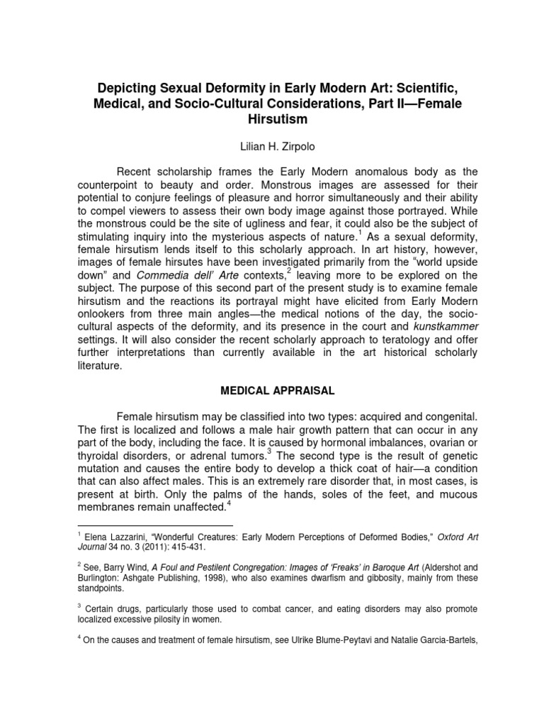 Female Hirsutism in Early Modern Art | PDF