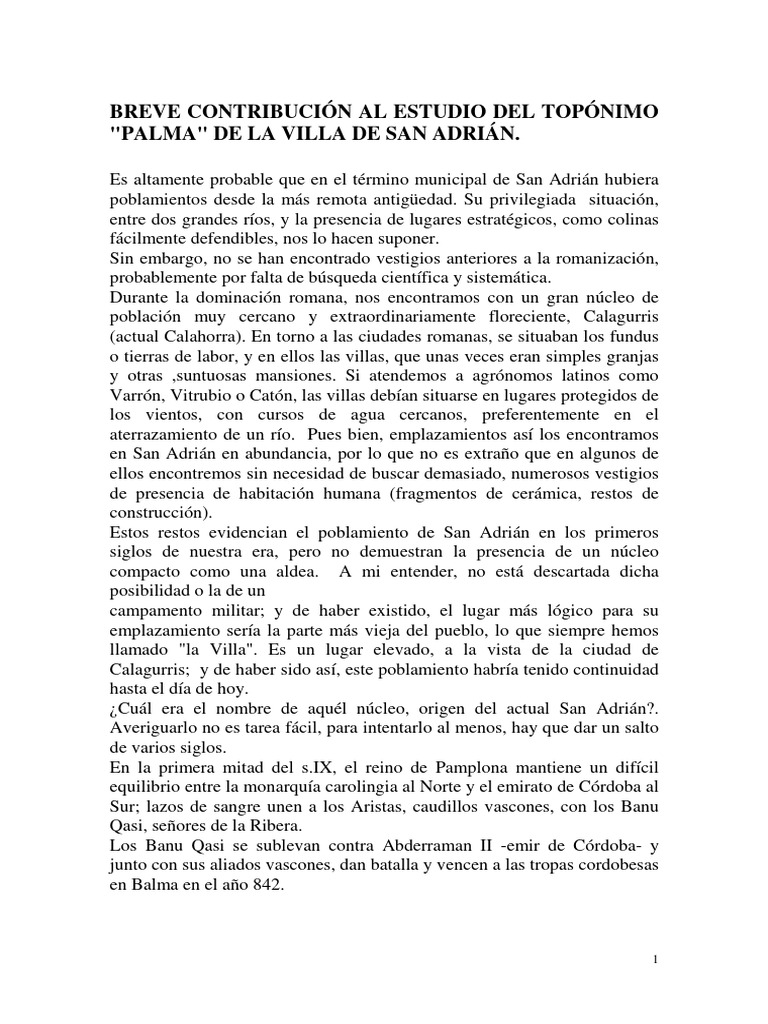 2-Breve Contribución Al Estudio Del Topónimo Palma..2006 Nº1 | PDF ...