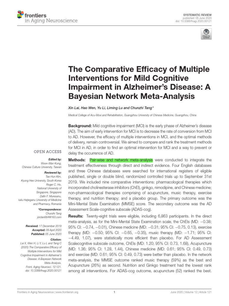 13 The Comparative Efficacy of Multiple Interventions | Download Free PDF | Meta Analysis ...