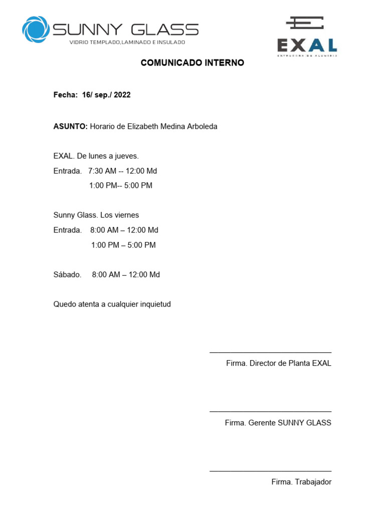 Comunicado Interno | PDF