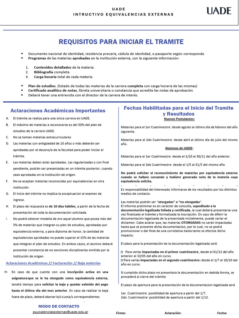 Instructivo Equivalencias Externas | PDF | Documento de identidad