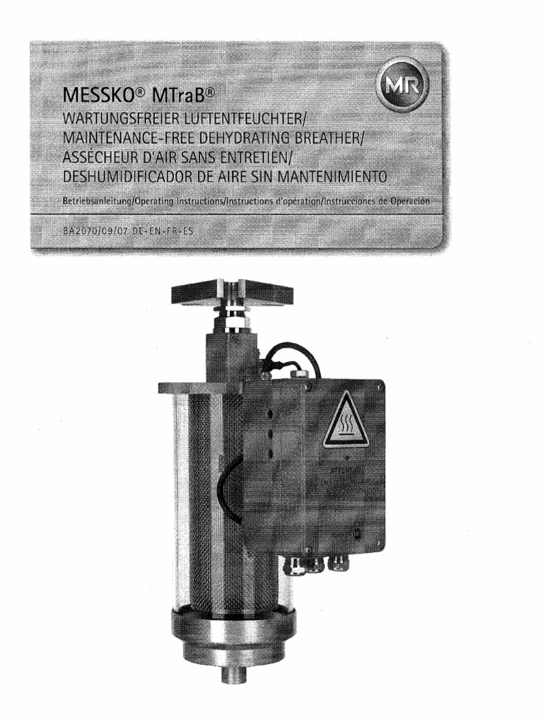 5.8 Deshumidificador de Silica Messko DB100 | PDF